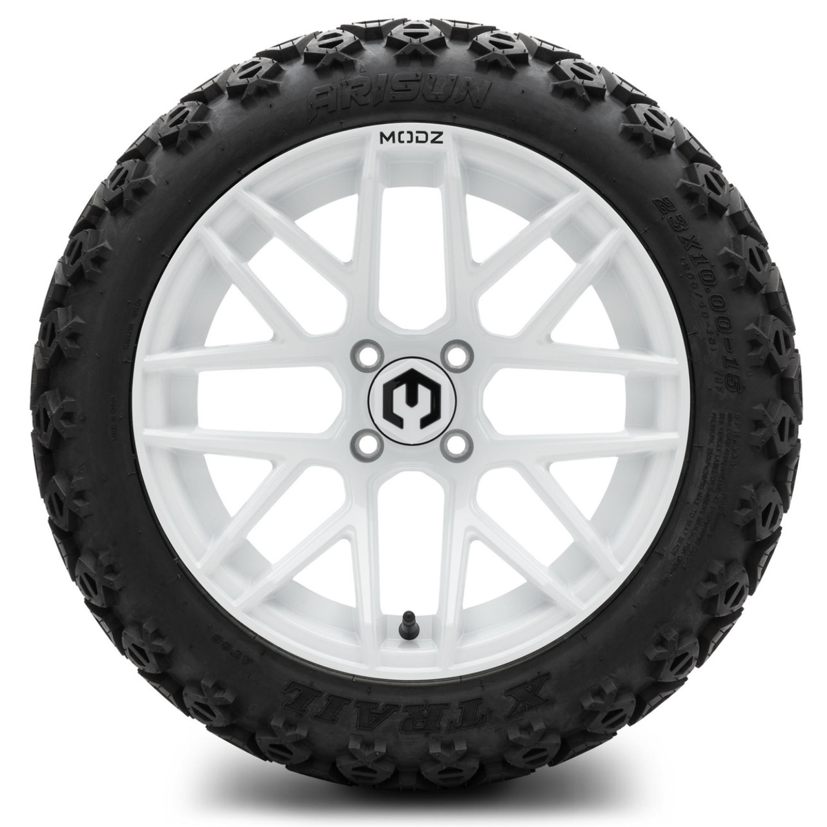 MODZ® 15-Inch Matrix Glossy White Wheels & 23-Inch Arisun X-Trail All- – Converted Carts