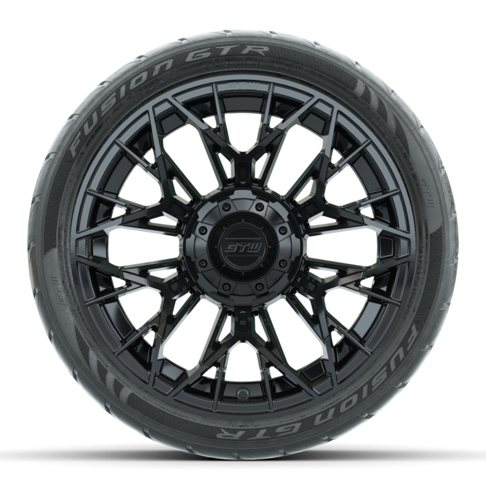 14-Inch GTW Stellar Black Wheels with 205/40-R14 Inch GTR Fusion Stree ...