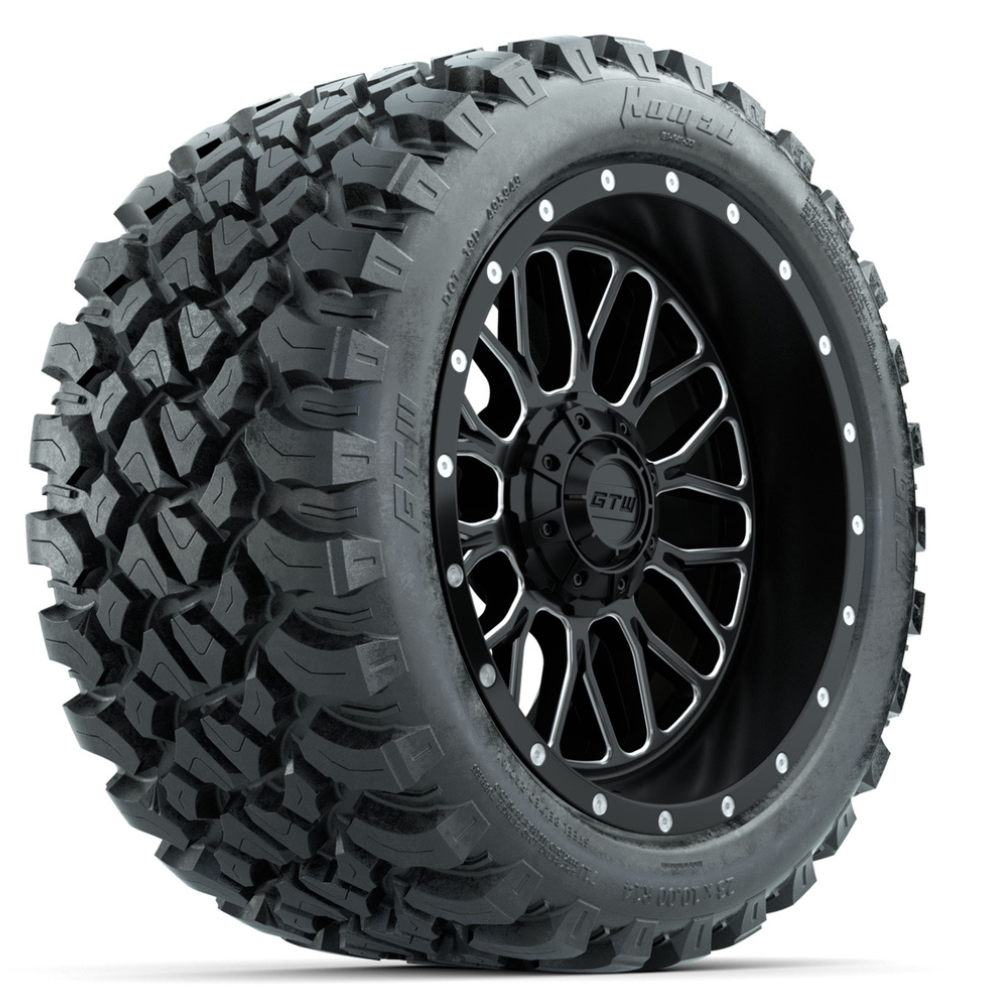 14-Inch GTW Helix Machined & Black Wheels with 23x10-R14 Nomad All-Ter ...