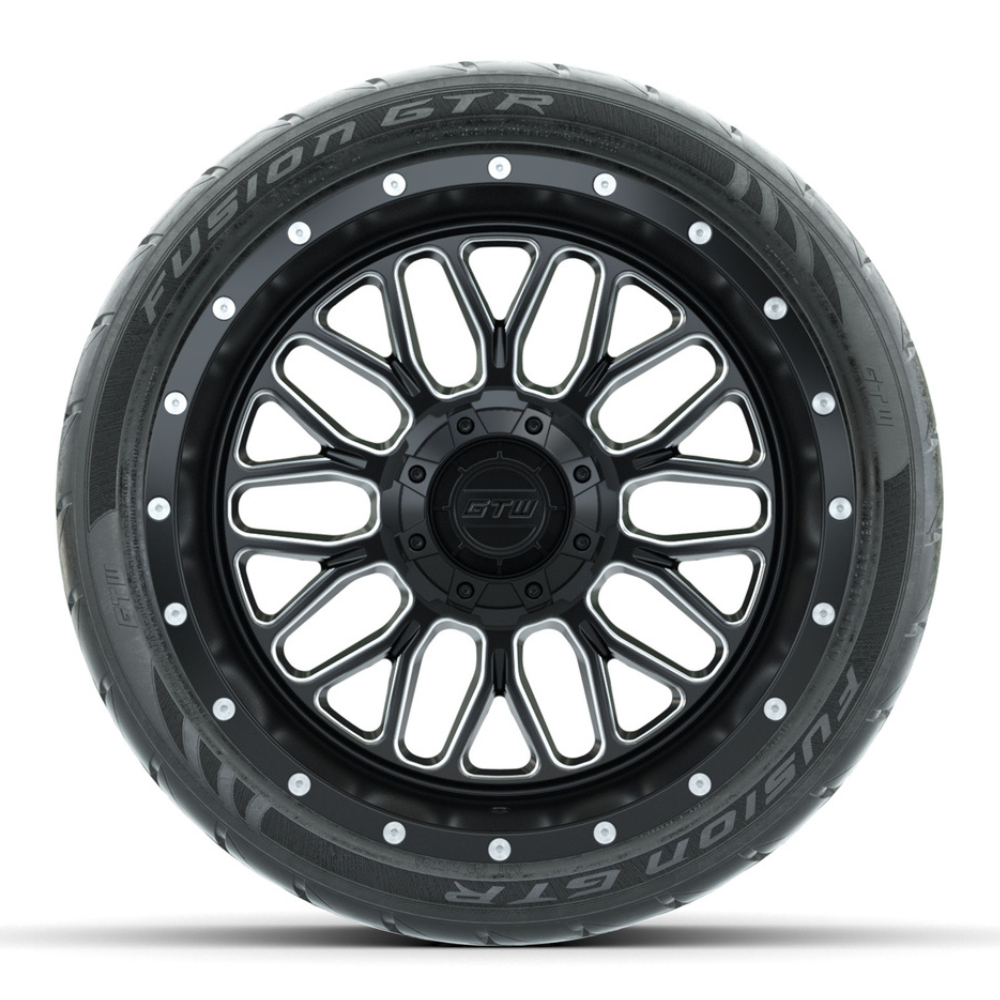 14-Inch GTW Helix Black Wheels with 205/40-R14 Inch GTR Fusion Street ...