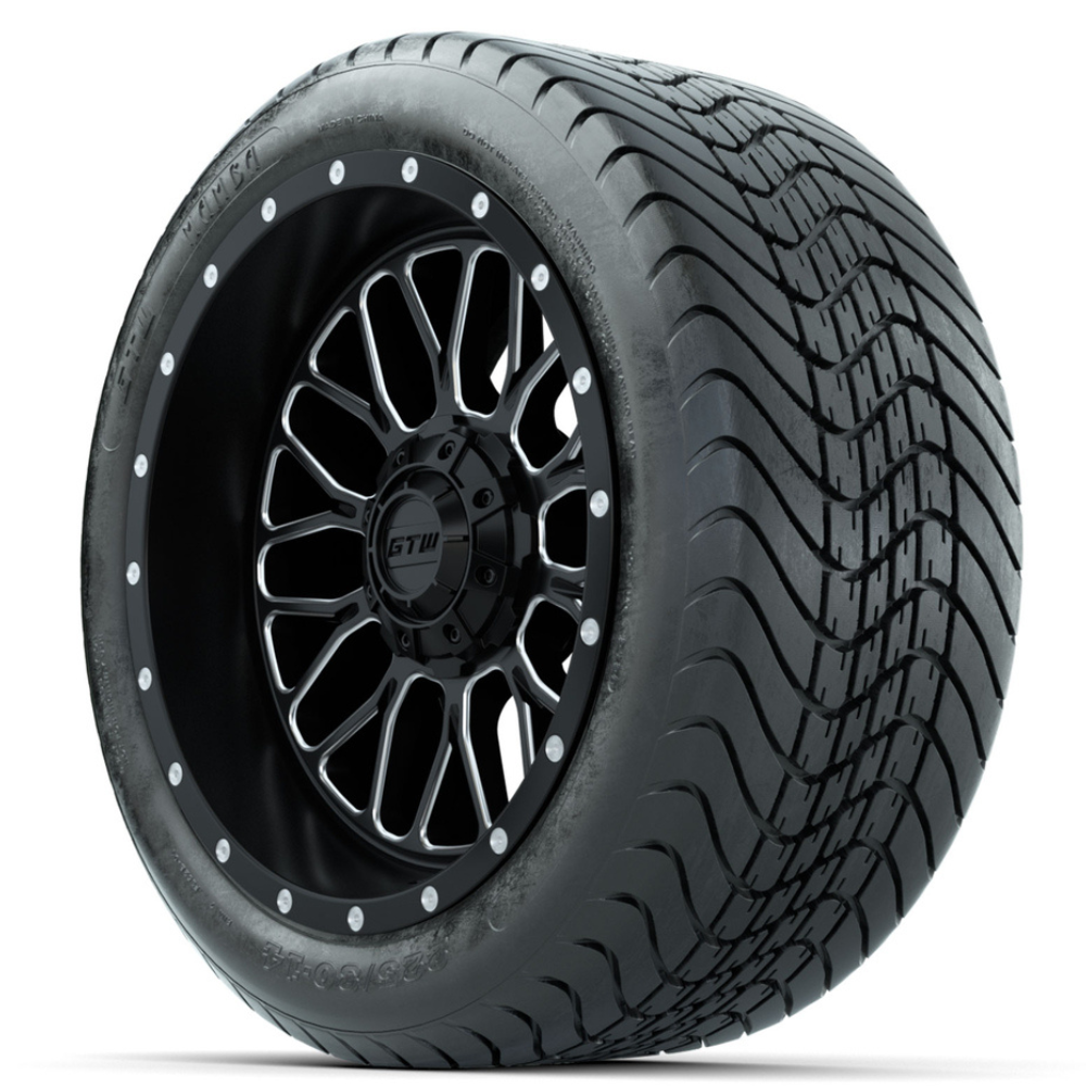 14-Inch GTW Helix Machine & Black Wheels with 225/30-14 Inch Mamba Str ...