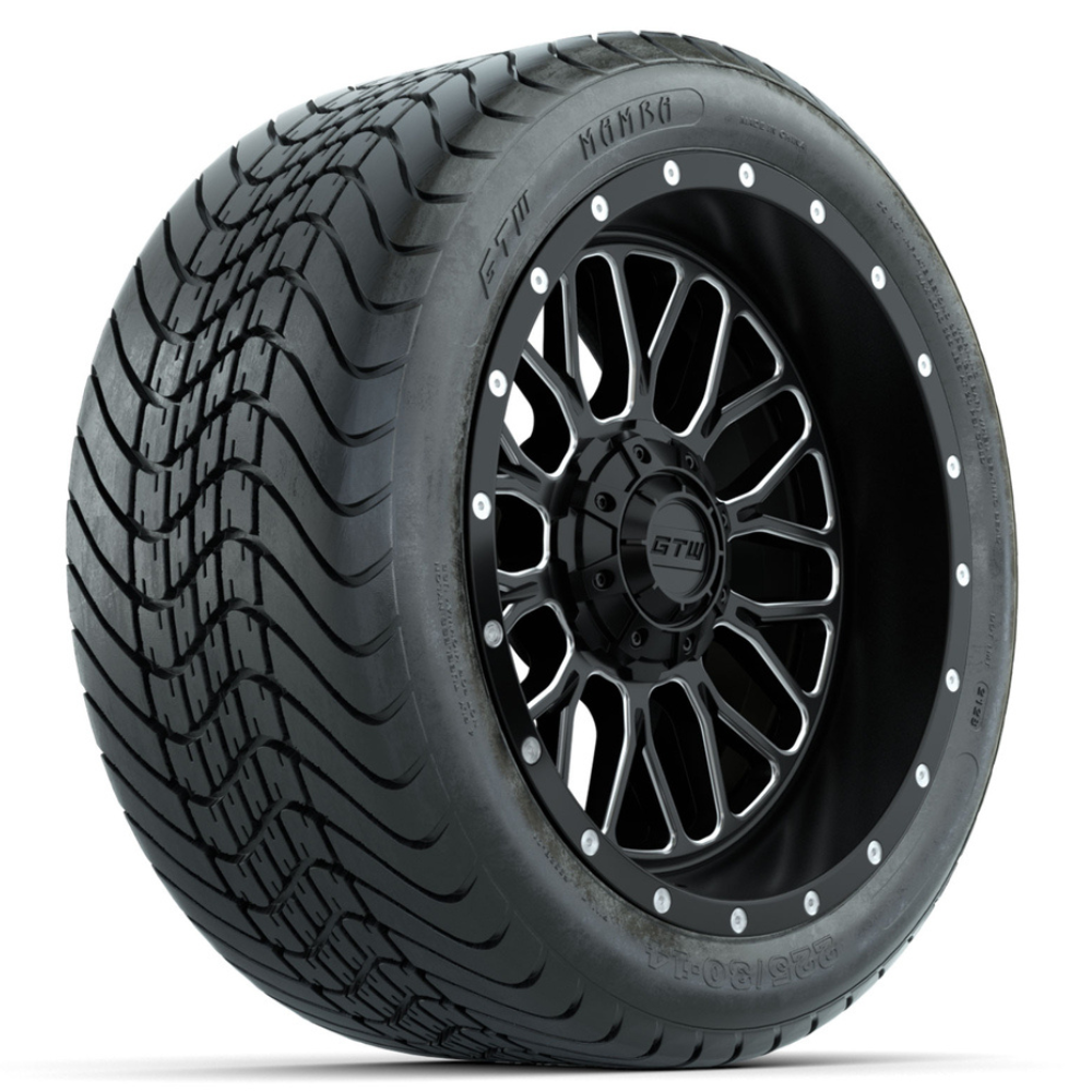 14-Inch GTW Helix Machine & Black Wheels with 225/30-14 Inch Mamba Str ...