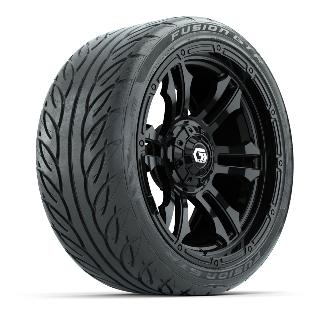 15-Inch Golf Cart Wheels: GTW Shogun Gloss Black Wheels with 22" Fusion ...