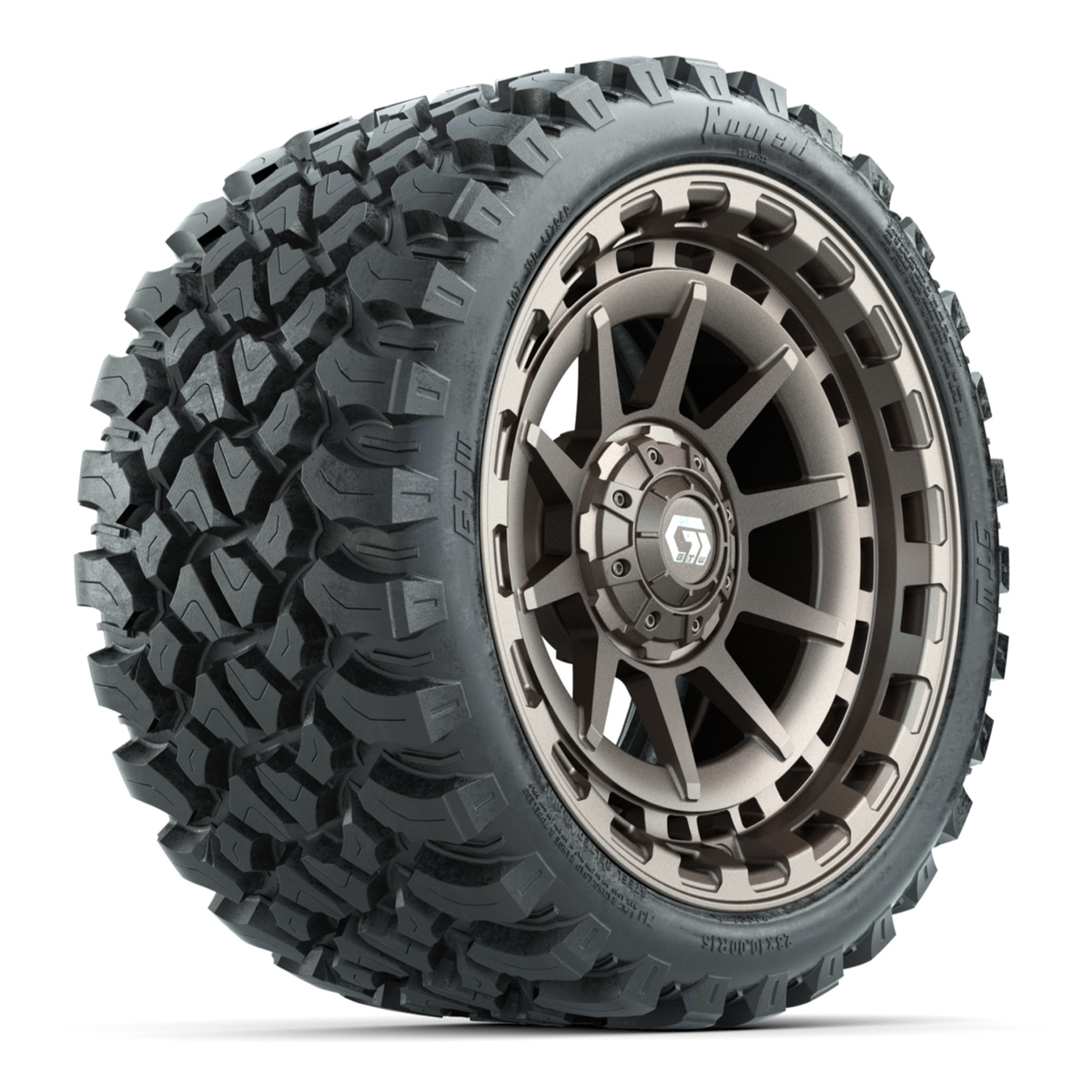 15-Inch GTW Barricade Satin Bronze Wheels with 23" Nomad All-Terrain T ...