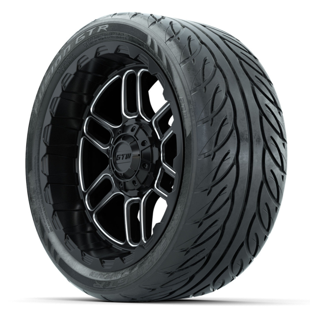 14-Inch GTW Titan Machine & Black Wheels with 205/40-R14 Inch GTR Fusi ...