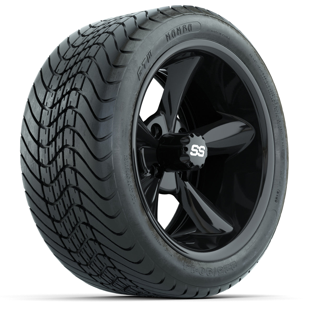 14-inch GTW Godfather Wheels / Black Finish with 225/30-14 Mamba Stree ...