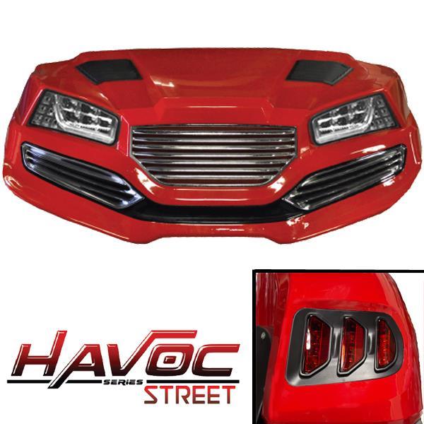 Red Yamaha G29/Drive Havoc Body Kit w/ STREET Style Fascia & Light Kit ...